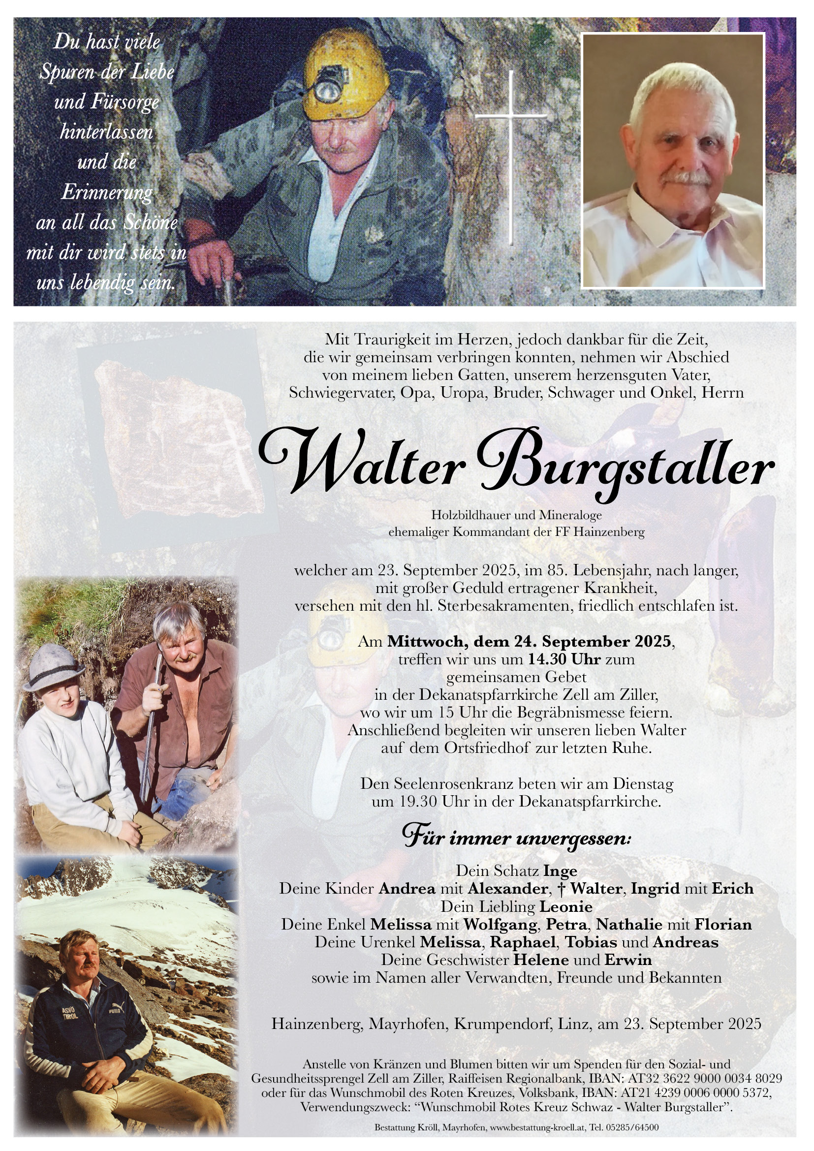 Burgstaller Walter Trauerparte – Pfarre Zell am Ziller